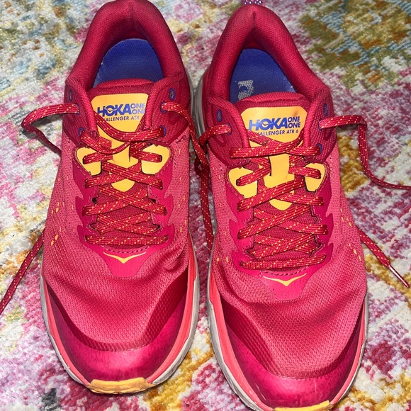 Hoka | Shoes | Hoka Arahi Hot Pink With Orange Detailing | Poshmark